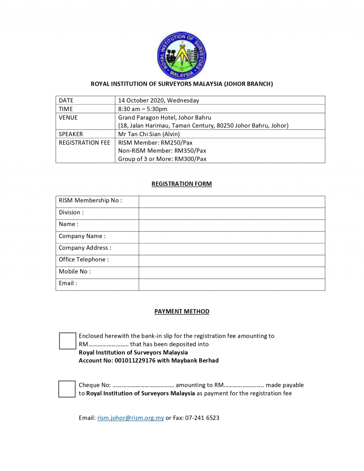 PAM Contract 2018 – Royal Institution of Surveyors Malaysia PAM Contract 2018 – Royal Institution of Surveyors Malaysia