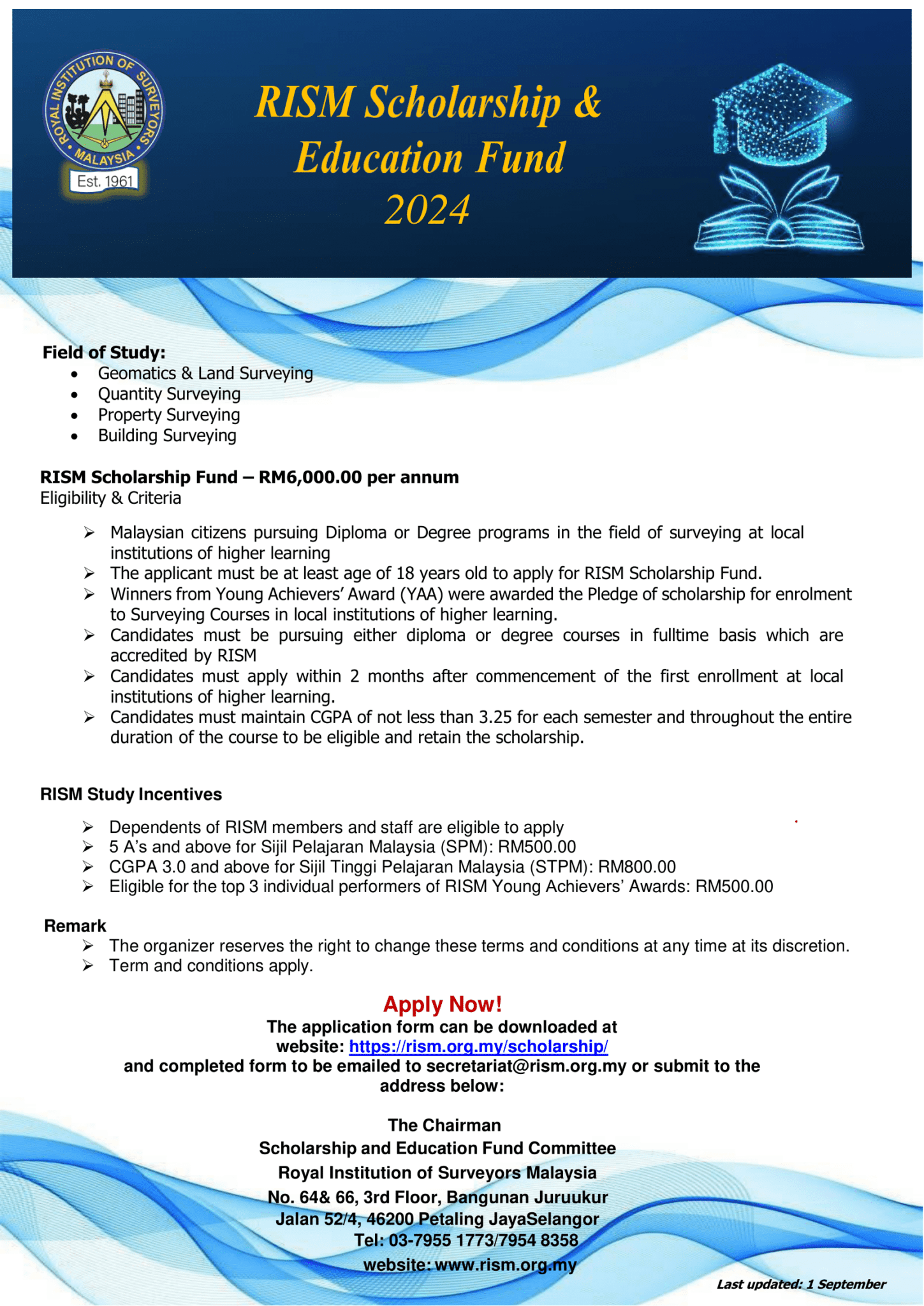 RISM Scholarship & Education Fund 2024 - Royal Institution of Surveyors ...